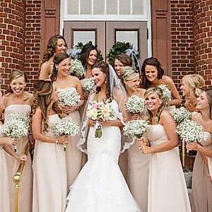 Grunyia 12 Pcs Artificial Baby Breath Flowers, Real Touch Gypsophila Bouquets Fake White Flowers for Wedding DIY Party Home Garden Decoration