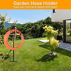 Garden Hose Stand, LIVOD Heavy Duty Water Hose Holder for Outside, Detachable Garden Hose Holder Freestanding for Water Hose Storage, Garden Hose Reels Organizer for Lawn & Yard
