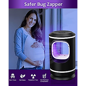 Bug Zapper Indoor, GILAYGROW Insect Trap, Fly Trap, Fruit Flies Trap, Electric Mosquito Killer Trap, Mosquito Zapper, Quiet Mosquito Lamp for Living Room, Office, Kitchen, Bedroom(Black)