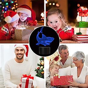 FULLOSUN Shark Gifts, 3D Shark Night Light for Kids (4 Patterns) with Remote Control 16 Colors Changing Dimmable Function, Xmas Birthday Gifts for Kids Child (Shark, Whale, Turtle, Dolphin)