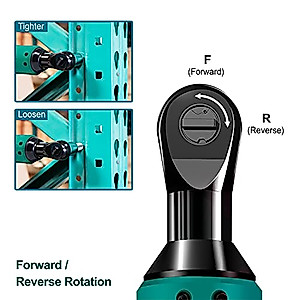 Kinswood Cordless Ratchet Wrench Set, 3/8" 400 RPM 12V Power Electric Ratchet Driver with 12 Sockets, 2x Lithium-Ion Batteries and 60-Min Fast Charge