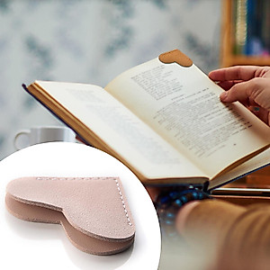 Leather Heart Bookmark, Wayzton 6 Pcs Corner Page Book Marks for Women, Kids, Book Accessories for Reading Lover, Cute Handmade Book Reading Gift for Book Lovers
