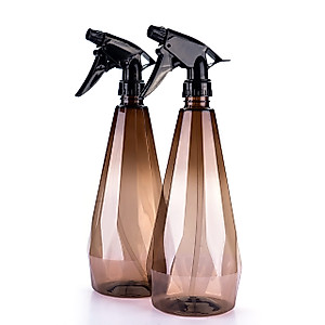 Amber Spray Bottle-Cleaning Spray Bottles,Healthy Plastic& 32 oz Spray Bottle For Hair&Hand&Clothe&Bathroom&Plant，Empty Mister Refillable Spray Bottles With ET,Essential Oil,Water,etc.(2 pack) (Amber)