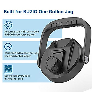 Spout Lid for BUZIO 128oz/84oz Stainless Steel Gallon Jug Only, Replacement Twist Lid of 4.33” Diameter For BUZIO Insulated Gallon Jug with Big Wide Handle, Easy to Carry, Leak- Proof BPA-Free