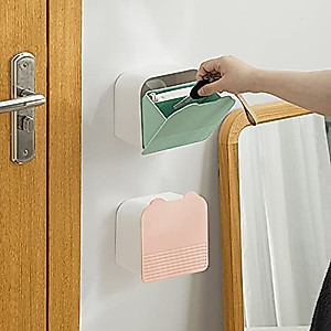 Sanitary Napkin Pads Storage Organizer Bag, Female Sanitary Pad Holder for Girls Ladies Women, Bathroom Canister Container for Cotton Swabs, Green