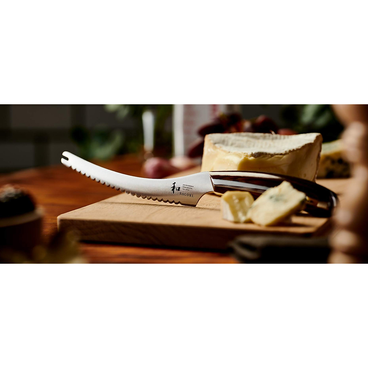 [NAGOMI] 5 inch Serrated Cheese Knife - Made in Seki, Japan - Blade in 440A and Comfortable Pakkawood Handle - Japanese Sharp Knife