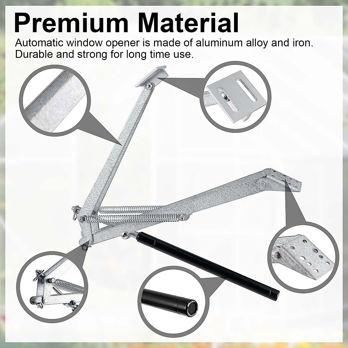 Automatic Roof Vent Opener Dual Spring Greenhouse Accessories Solar Heat Sensitive Automatic Greenhouse Window Opener Replacement Greenhouse Vent Opener Greenhouse Opener for Ventilation (2 Pcs)