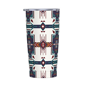 Uniwneds Native American Pattern Mugs Stainless Steel Tumbler With Lid And Straw 20 Oz Insulated Travel Coffee Mugs Cap Bottle Gifts For Women Men