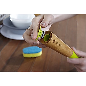 Full Circle Suds Up Soap Dispensing Dish Sponge with Bamboo Handle, 3 oz