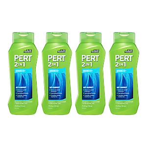Pert Anti-Dandruff 2 in 1 Shampoo and Conditioner - Advanced Shampoo Conditioner with 2 Percent Salicylic Acid - Dandruff Shampoo with Zinc - 25.4 oz 4 Pack