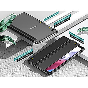 MoKo Case Fits Samsung Galaxy Tab A7 Lite 8.7 Inch (SM-T225/T220/T227), Lightweight Stand Smart Case Hard Shell Cover for Samsung Tab A7 Lite Tablet 2021 – Black