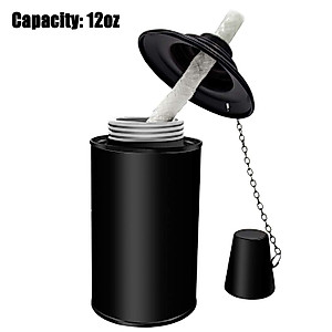 SUNYPLAY Torch Canisters, 12 oz Bamboo Torch Refill Canister, 4 Pack Replacement Outdoor Torch Canister with Wicks and Covers for Luau Party, DIY Garden Torch Decor