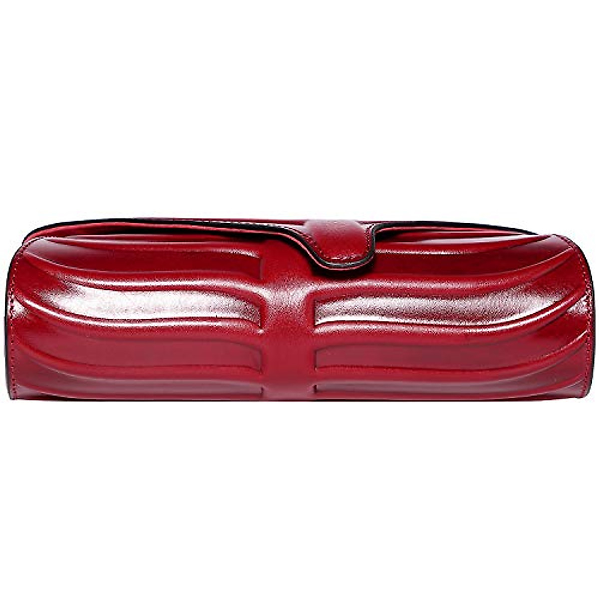 PIJUSHI Womens Designer Leaf Clutch Purse Leather Shoulder Crossbody Bag for Women (22290 Red)