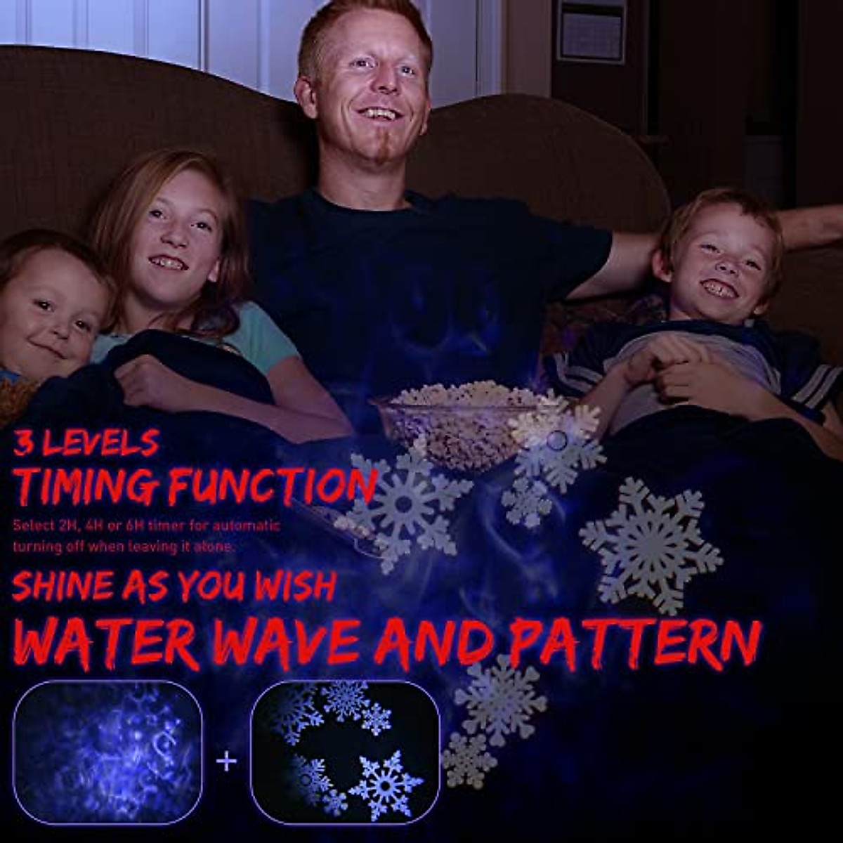 Christmas Projector, Snowflake Lighting Projector with Remote Control, Galaxy Star Night Light Projector for Kids Bedroom/Party/Home Decor/Gift