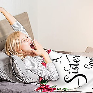 WILLBOND Sisters Gifts from Sister Blanket Sister Birthday Christmas Gifts Soft Flannel Plush Throw Blankets Mothers Day Gifts Sister Is God's Way of Making Sure We Never Walk Alone