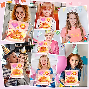 FITMITE Birthday Cards, Musical Pop up Happy Birthday Card with Light and Blowable Candle Birthday Gifts for Women Wife Sister Friends Kids, Birthday Greeting Cards With Envelopes-Rose Gold