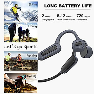 Bone Conduction Headphones Swimming Headphones Bluetooth IPX8 Waterproof Headphones for Swimming Bone Conduction Headphones with Microphone, 16G Memory