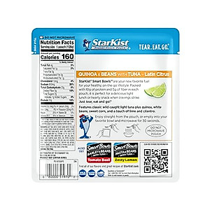 StarKist Smart Bowls Latin Citrus, 4.5 oz Pouch (Pack of 12) – Features Quinoa & Beans with Wild Caught Tuna