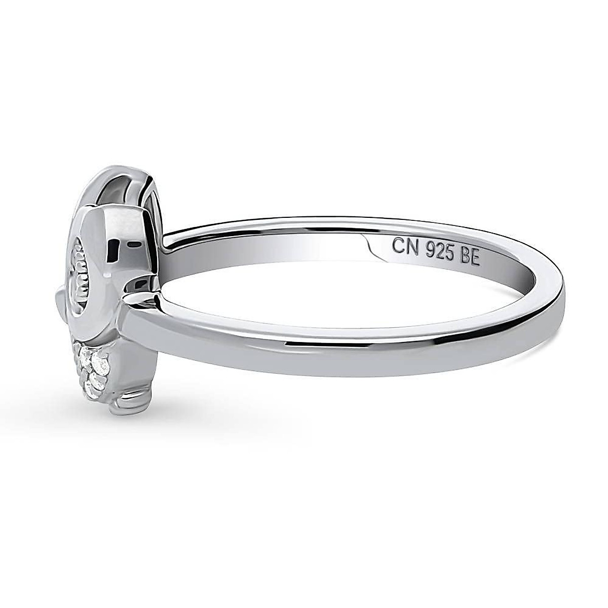 BERRICLE Sterling Silver Owl Cubic Zirconia CZ Fashion Ring for Women, Rhodium Plated Size 5