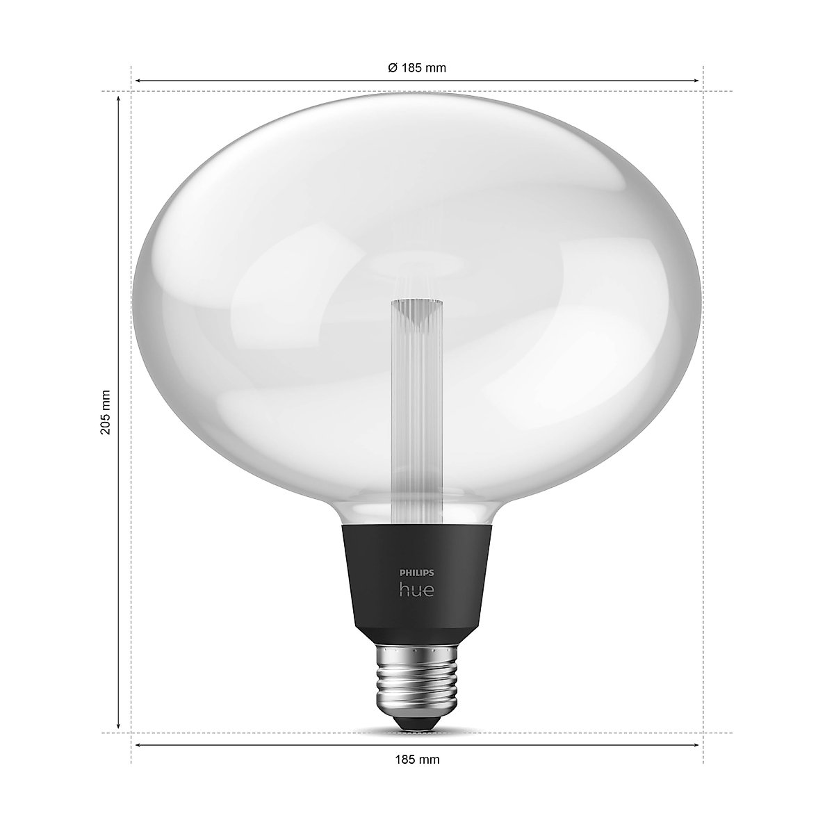 Philips Hue Lightguide Ellipse Smart LED Bulb – Handblown Glass - Color Changing Light - Compatible with Amazon Alexa, Apple HomeKit and Google Assistant - Bluetooth and Hue Bridge Compatible