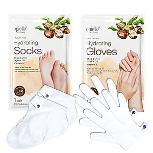 New Epielle Hydrating Hand & Foot Masks (Glove & Socks 12pk) for Dry Hand, Dry & Cracked Heel | Shea Butter + Jojoba Oil + Vitamin E | Skincare Gifts | New Years Skincare. STOCKING STUFFERS!!
