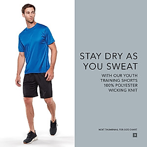 Augusta Sportswear Youth Training Shorts: 9-Inch Inseam for Teens, Athletic Workout Gym Clothes, Black, Large