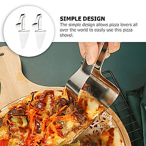 Hemoton 2pcs Stainless Steel Pizza Shovels Cheese Shovels Cake Spatulas Pizza Pie Server Cake Holder Transfer Triangular Spade Spatula for Cake Baking (Silver)