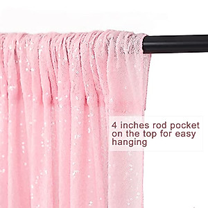 Pink Sequin Backdrop 2 Pieces 2ftx8ft Photography Background Party Curtain Glitter Wedding Backdrop Fabric