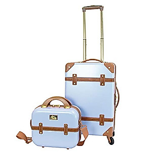 Chariot Gatsby 2-piece set Hardside Expandable Carry On Luggage With Matching Beauty Case (Ice Blue)