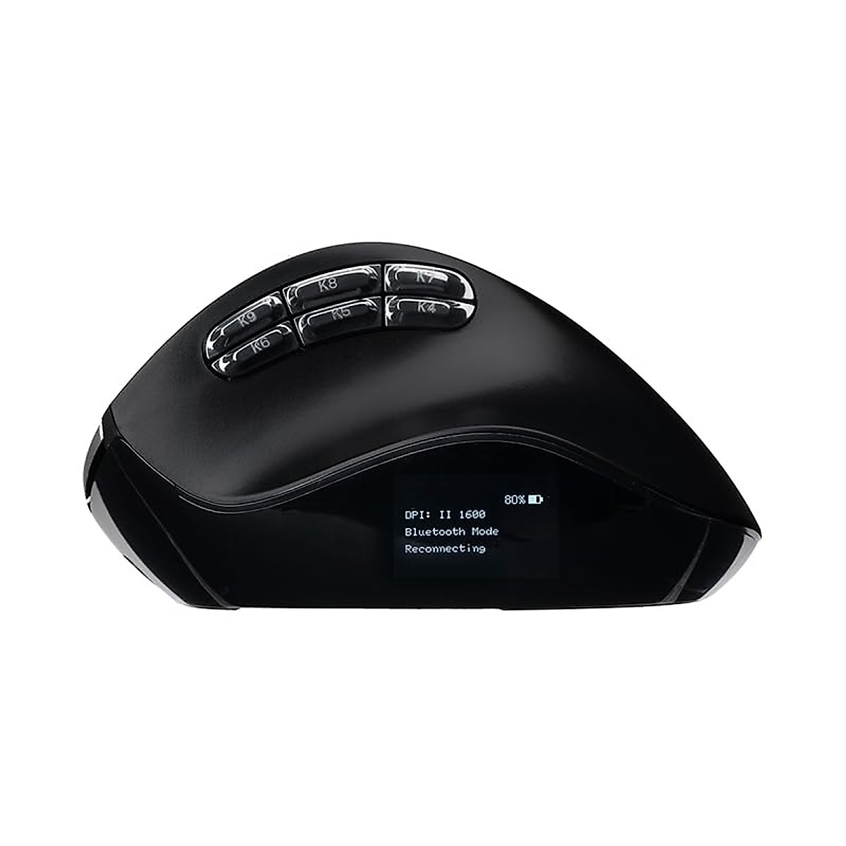 SANWA Ergonomic Wireless Mouse, Bluetooth & 2.4GHz Modules, LED Screen, 6 Programmable Buttons, Rechargeable, Compatible with Windows, Mac, iPad, Android