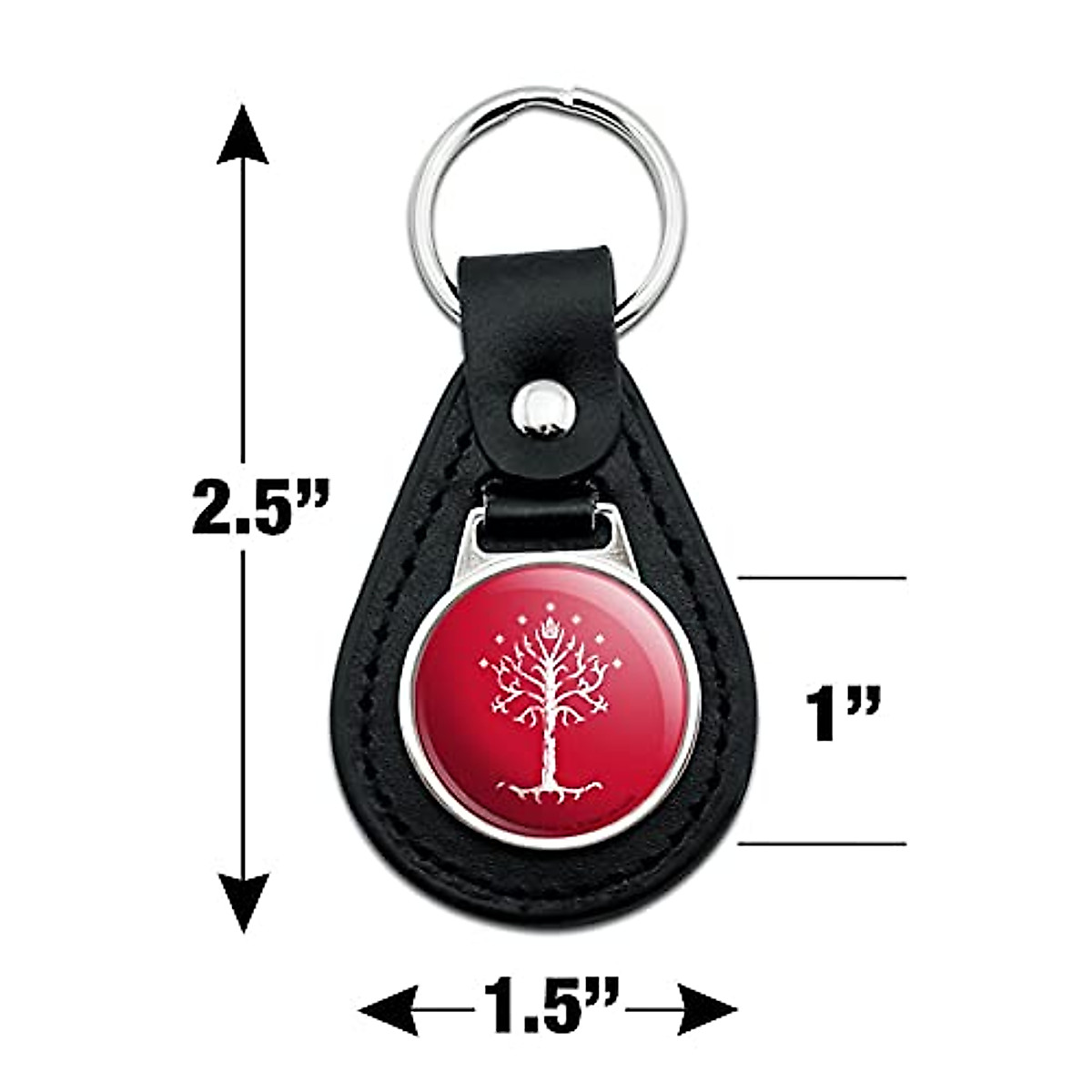 The Lord of The Rings Tree of Gondor Black Leather Keychain