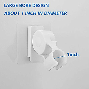 KnnRiim Shower Head Holder,Plastic Bathroom Strong Adhesive Showerhead Adapter,Wall Mount Adjustable Handheld Shower Head Holder Bracket,Waterproof,Relocatable Shower Wand Holder,White
