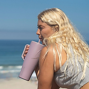 Blumate Ella Lilac Dusk 40 oz (1180 ml) Vacuum Straw Tumbler with Locking Lid That Won't Leak Even When Upside Down, Ice Will Remain Even After 24 Hours! Incredibly Cold Retention, Brumate Era Lilac