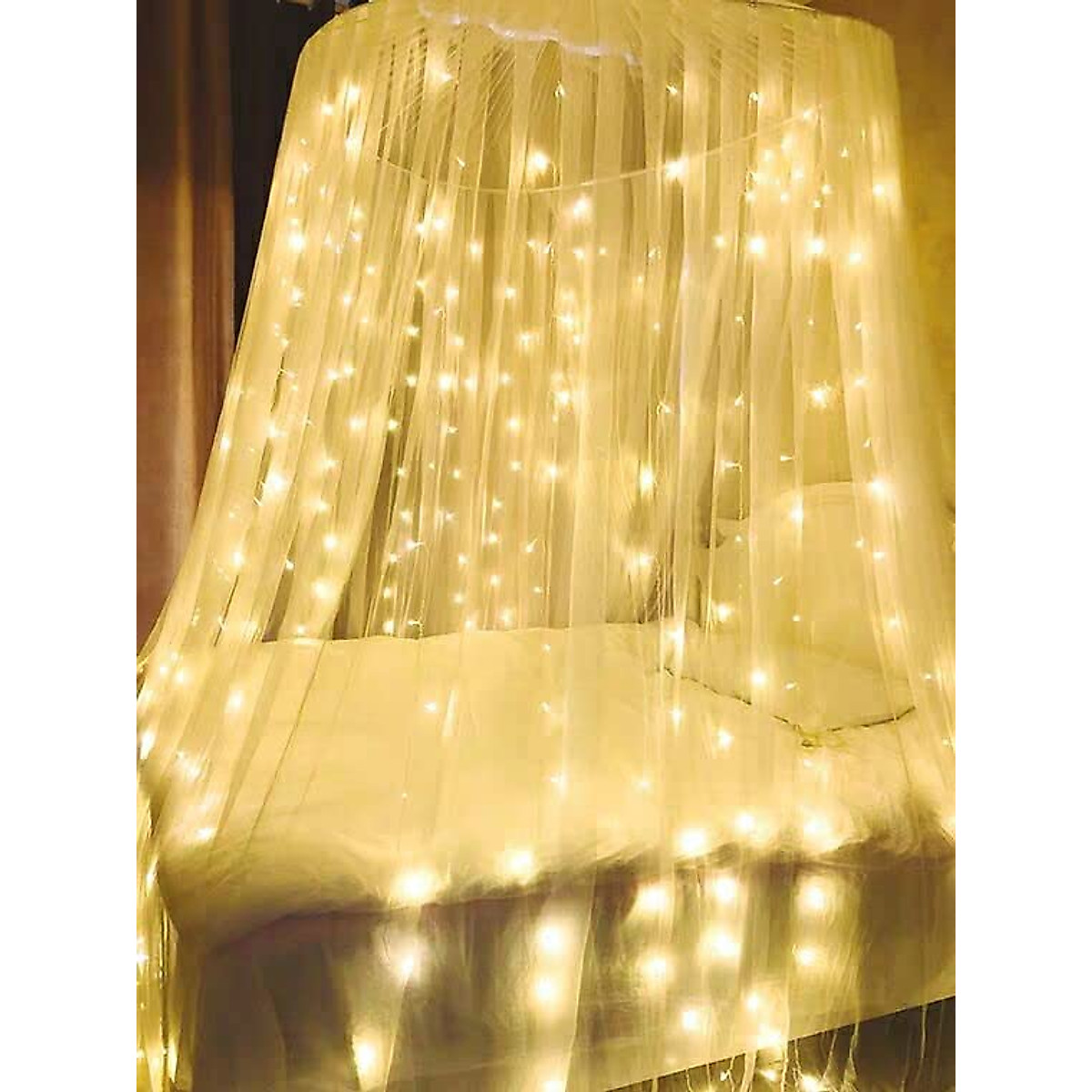 Cynzia 2 Pack Fairy Lights, 250 LEDs Waterfall String Lights, Battery Operated Twinkle Light with Remote, Branch Watering Can Firefly Lights for Garden Outdoor Christmas Tree Decor