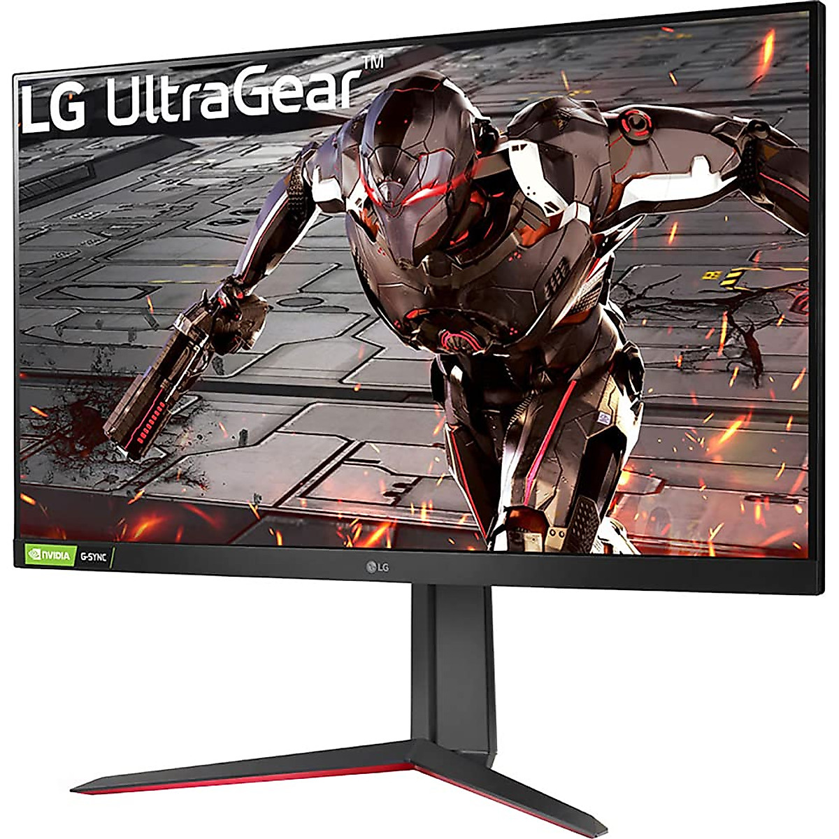 LG 32GN550-B 32 Inch Ultragear FHD 165Hz HDR10 Gaming Monitor with G-SYNC Bundle with Deco Gear Mechanical Keyboard Cherry MX Red w/Ergonomic Palm Rest, Anti-Ghost, Custom RGB