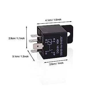 EHDIS Car Relay 4 Pin 12v 40amp Spst Model No.: JD2912-1H-12VDC 40A 14VDC, Auto Switches & Starters,Pack of 2