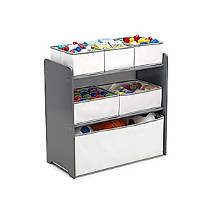 Delta Children 4-Piece Toddler Playroom Set, Grey/White