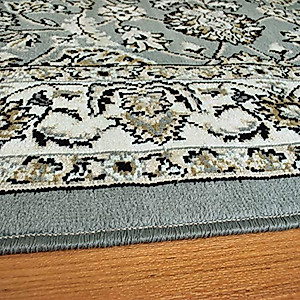 BNM Indoor Runner Area Rug with Jute Backing, Traditional Floral Oriental Decor, Perfect for Bedroom, Living Room, Office, Entry, Kitchen, Hallway, Hardwood, Lille Collection, 2' x 11', N/A