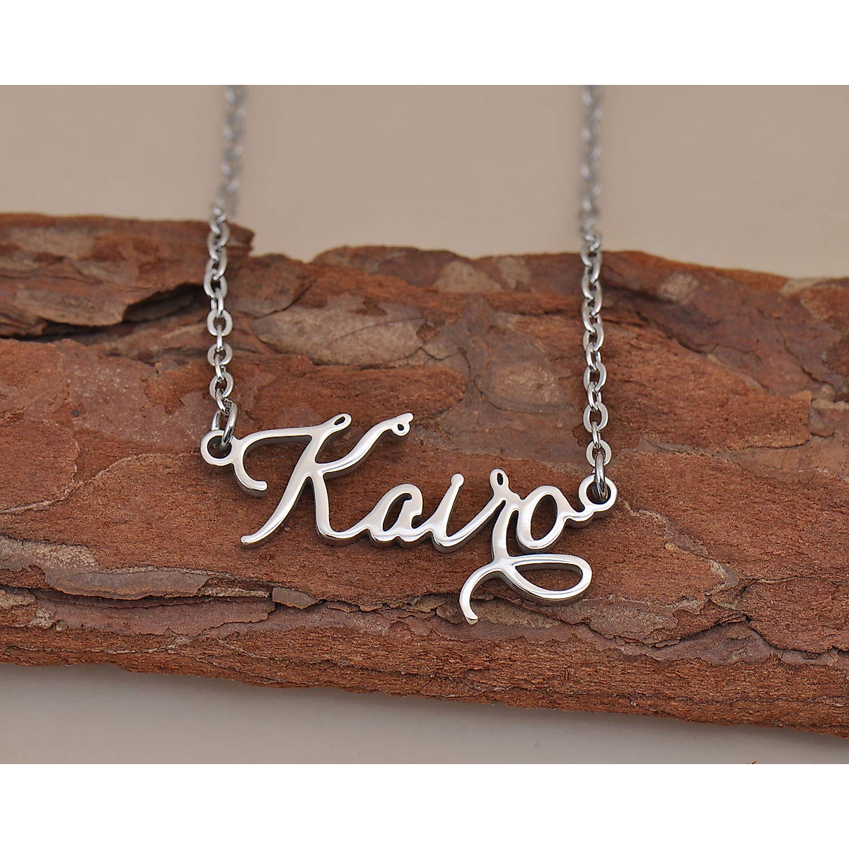 A Missing Dog Cobi Name Necklace Custom Personalized Name Plate Jewelry for Birthday