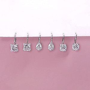 BERRICLE Sterling Silver Cubic Zirconia CZ Fashion Leverback Dangle Drop Earrings for Women, Rhodium Plated