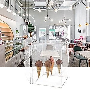 LYNICESHOP 9 Holes Ice Cream Cone Holder, Clear Acrylic Display Cabinet, Transparent Ice Cream Cone Bracket, Ice Cream Display Stand Holder for Dessert Shop and Ice Cream Fair