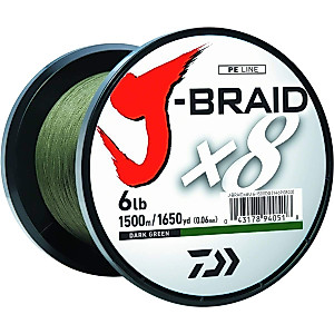 Daiwa J-BRAIDX8, Filler Spool, Dark Green, Mono Dia.= 6lb.