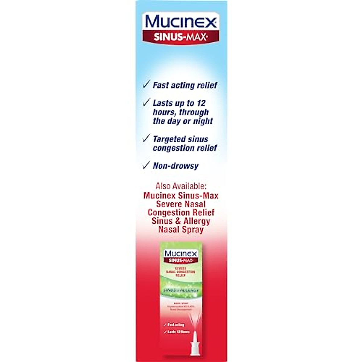 Mucinex Sinus-Max Nasal Spray Decongestant, 12 Hour Over-The-Counter Medication Nose Spray for Sinus Relief, Nasal Decongestants For Adults & Sinus Congestion, Cooling Menthol, 0.75 Fl Oz (Pack of 3)