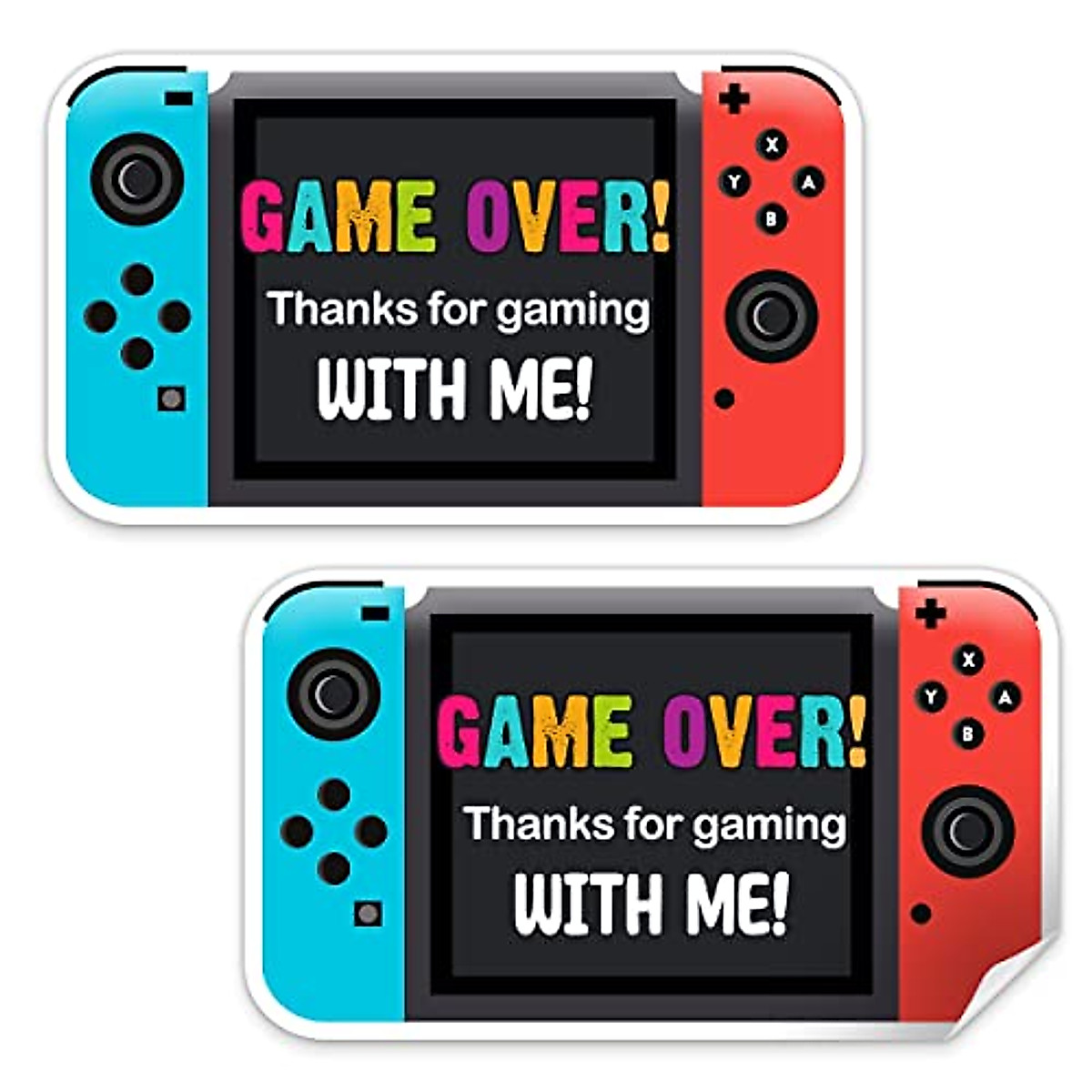 Video Game Party Thank You Sticker Labels, Great for Party Favors, Envelope Seals & Goodie Bags（54 Count）