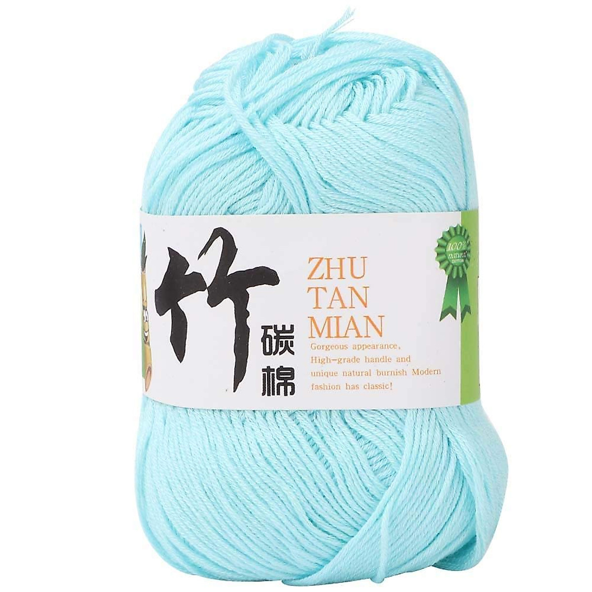Popular Medium Fine Bamboo Charcoal Cotton Yarn for Knitting and Crochet Project(Blue)