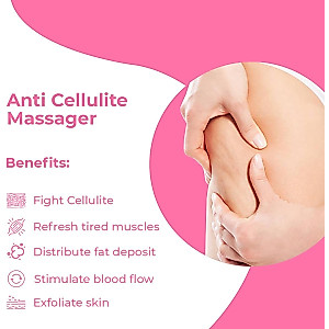 Cellulite Remover Anti Cellulite Massager Roller - Anticellulite Fascia Blaster for Cellulite Treatment - Improves Fat Deposits Use Cellulite Brush & Cellulite Roller with Cream or Oil