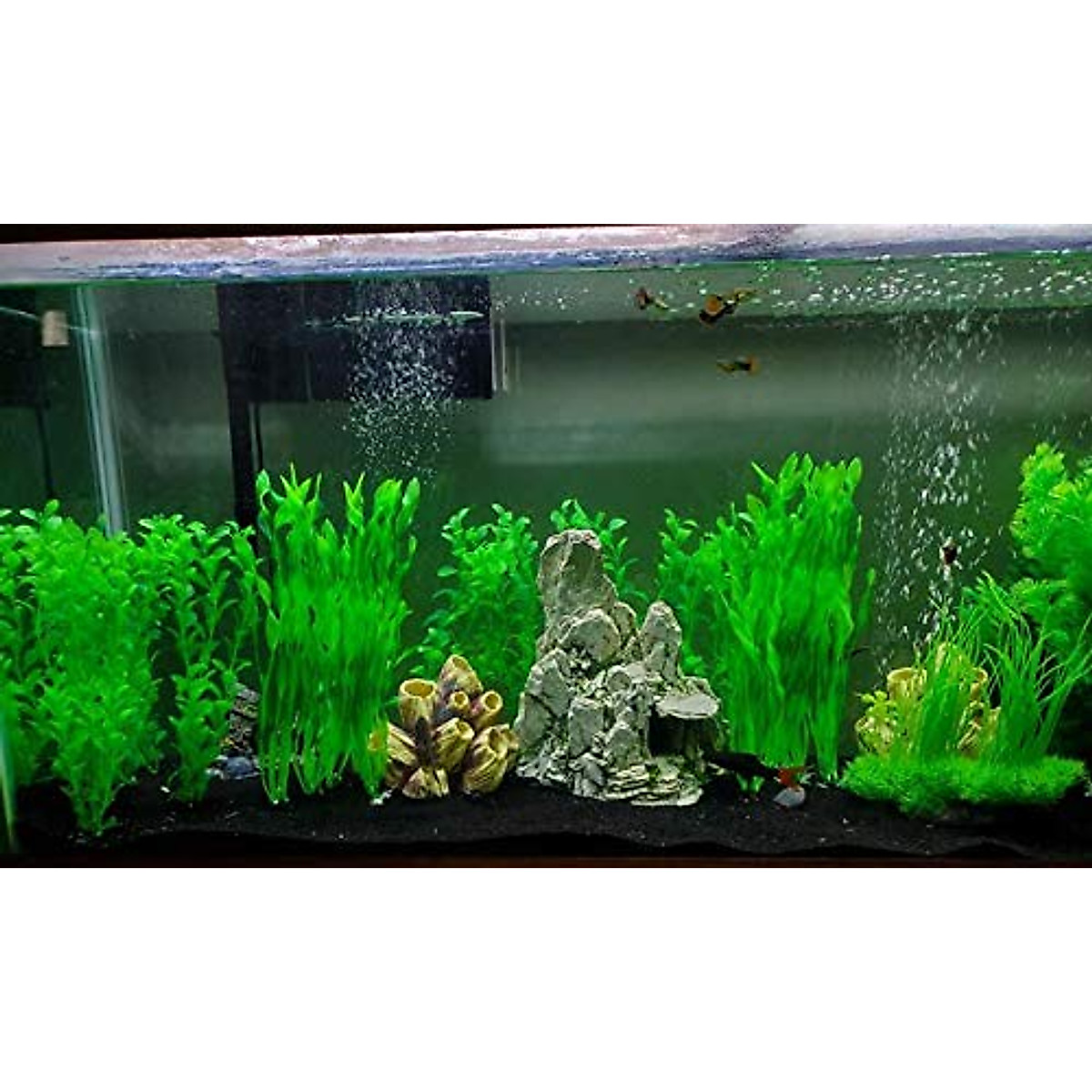 BEGONDIS 14 Pcs Artificial Green Seaweed Water Plants, Fish Tank Aquarium Decorations, Made of Soft Plastic