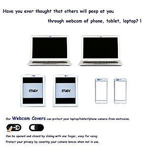 Webcam Cover (8 Packs), Ultra-Thin Camera Privacy Covers Sticker Fit for Laptop Computer PC Desktop Tablet Smart Phone Lens, AllureEyes Web Cam Slider Camera Privacy Covers Protection