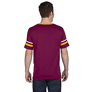 Augusta Sportswear Men's 2XL Sleeve Stripe Jersey, Maroon/Gold/White, XX-Large
