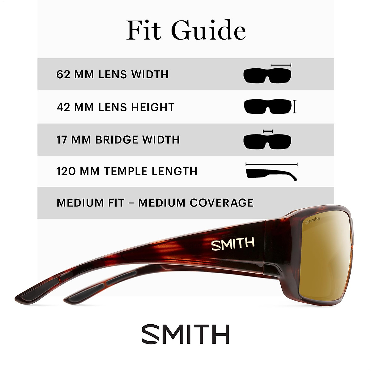 SMITH Guide’s Choice Sunglasses – Performance Sports Active Sunglasses for Biking, Running, Fishing & More – For Men & Women – Tortoise + Bronze ChromaPop Glass Polarized Mirror Lenses